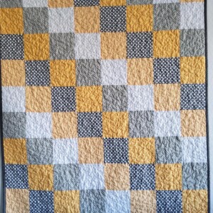Yellow Baby Boy Quilt handmade yellow, Gray & White patchwork Quilt for ...