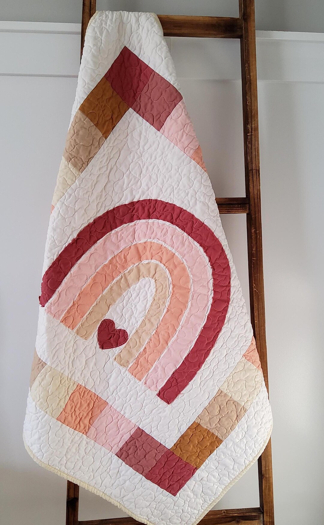 Boho Rainbow Baby Quilt Pattern: Applique Patchwork, Fat Quarter ...