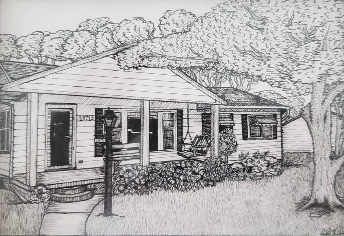 Custom Pen and Ink House Portrait - Etsy