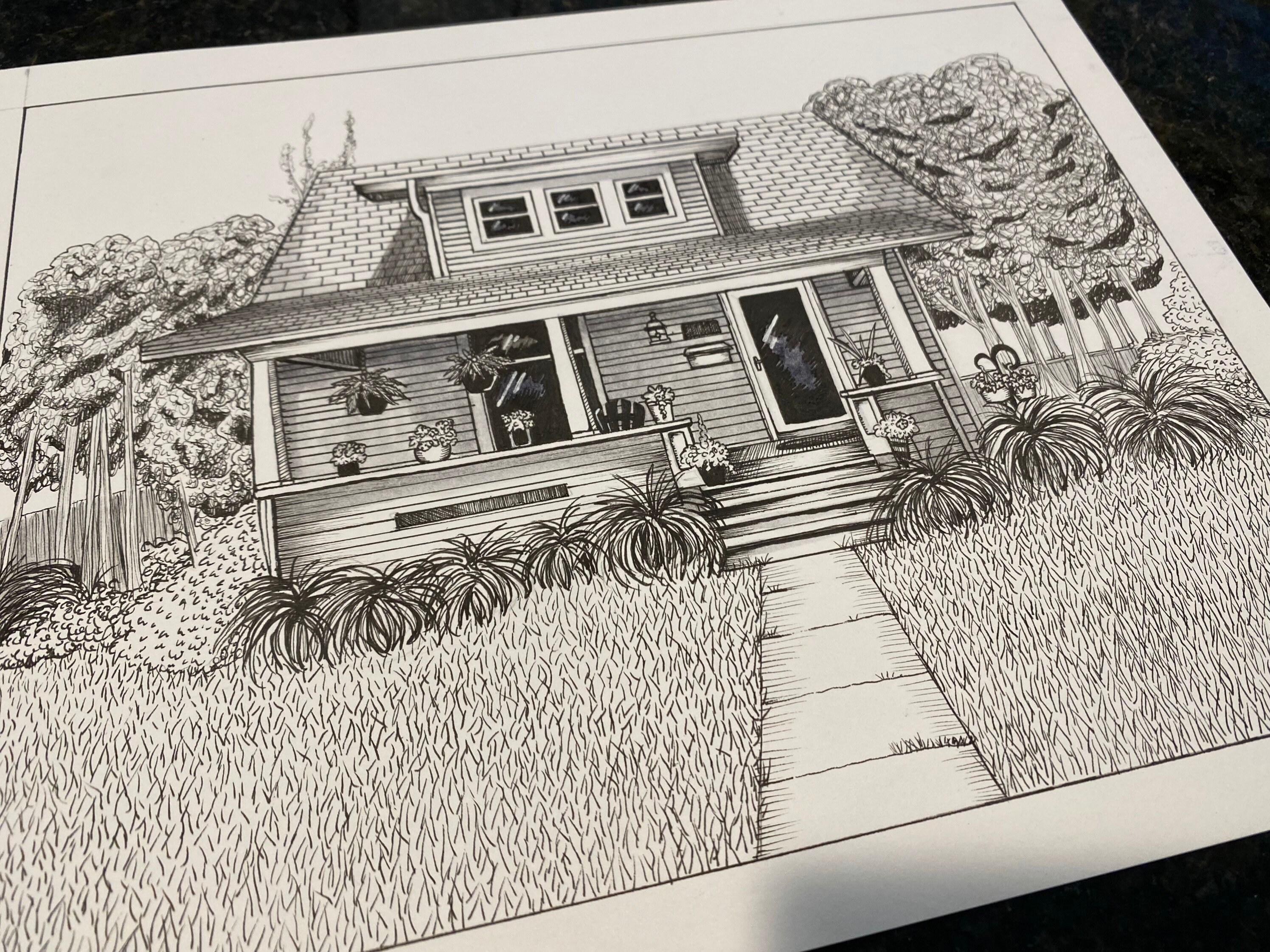 Custom Pen and Ink House Portrait - Etsy