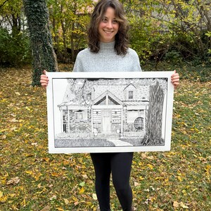 Custom Pen and Ink House Portrait - Etsy