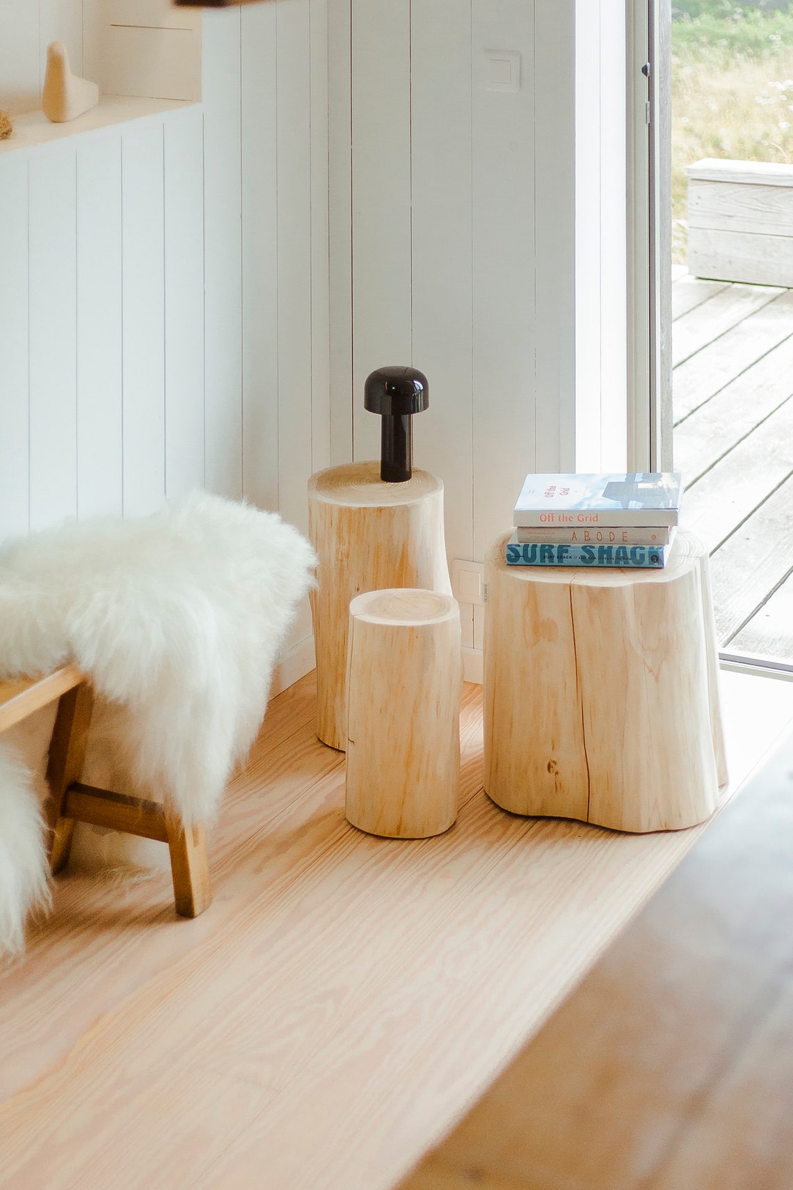 Natural Wood Log Table XL - Etsy UK