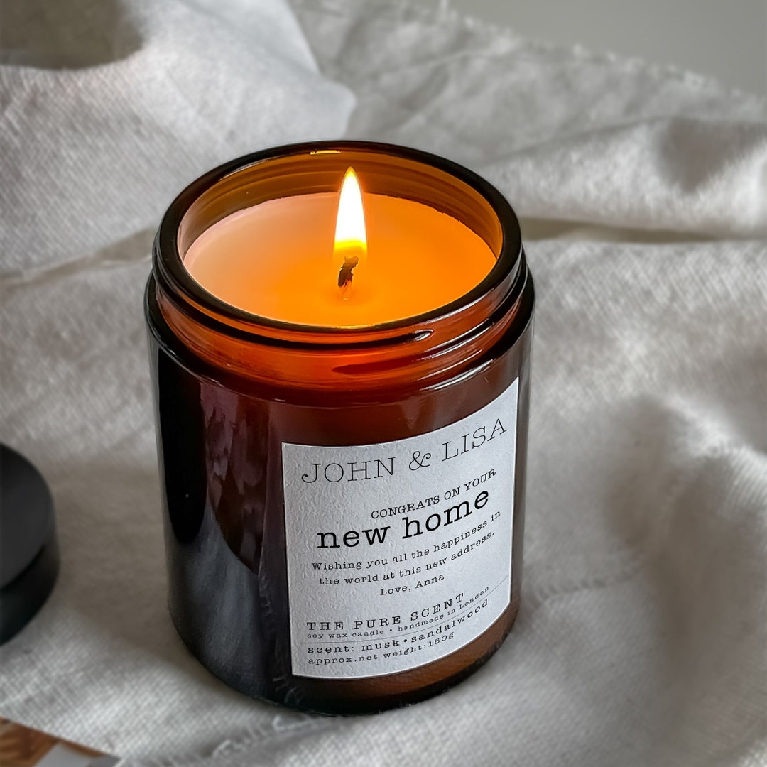 New Home Personalised Soy Candle, Congrats on Your New Home ...