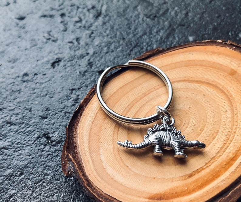 Stegosaurus Key-ring Jurassic Dinosaur Silver | Etsy