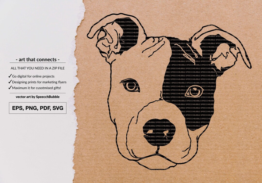 American Pitbull Portrait Svg, Pit Bull Head Svg, Pitbull Art, Pit Bull ...