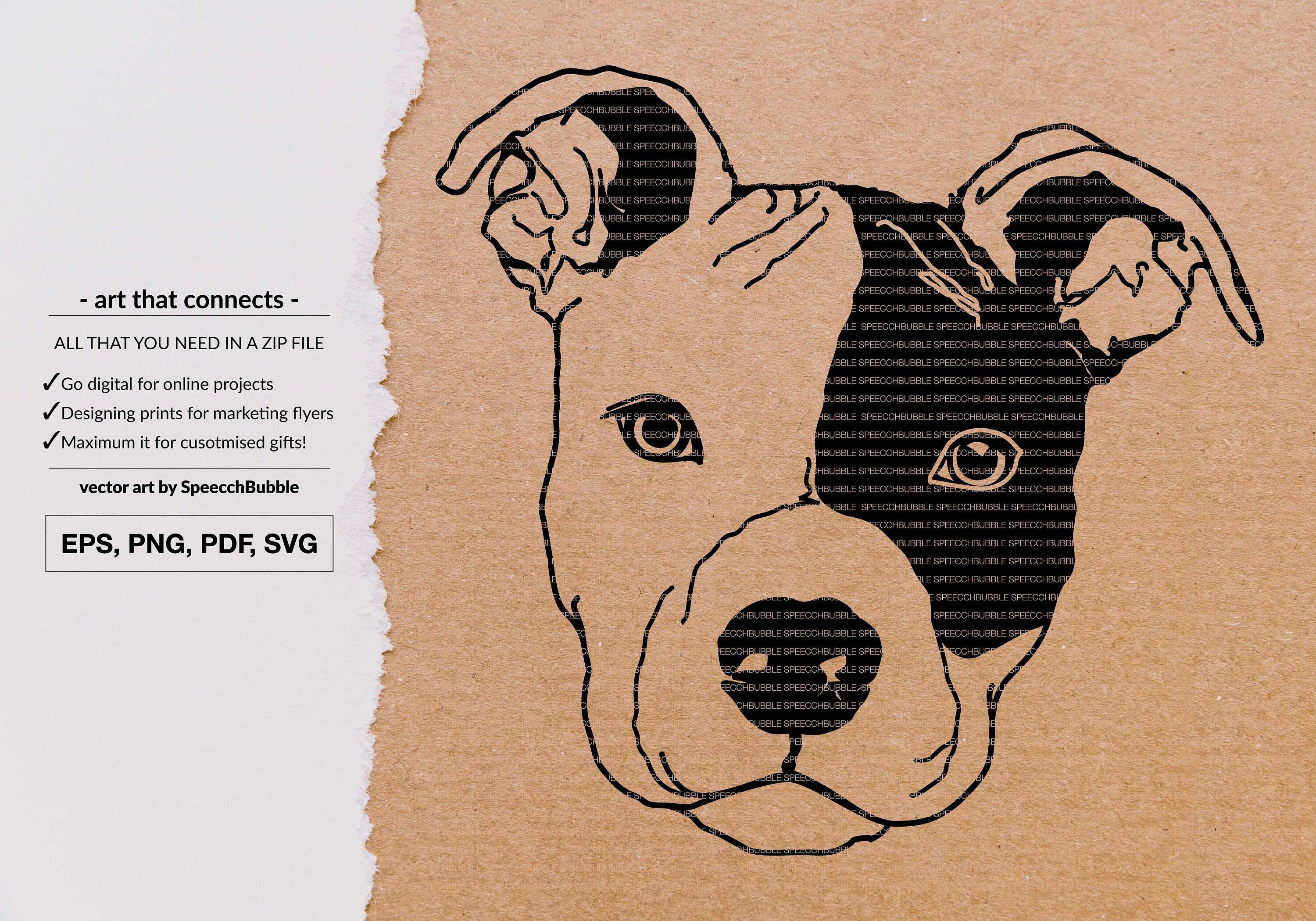 American Pitbull Portrait Svg, Pit Bull Head Svg, Pitbull Art, Pit Bull ...