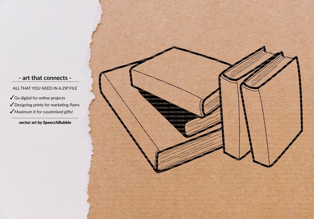 Book Stack Svg, Books of 5, Books Svg, Books Clipart, Stack of Books ...