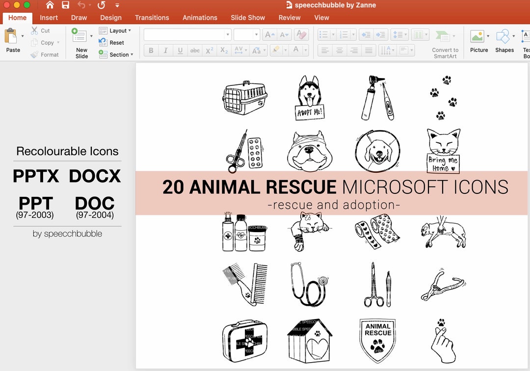 Animal Rescue Doodle Microsoft Ppt Doc Icons, Pets Rescue Clipart ...