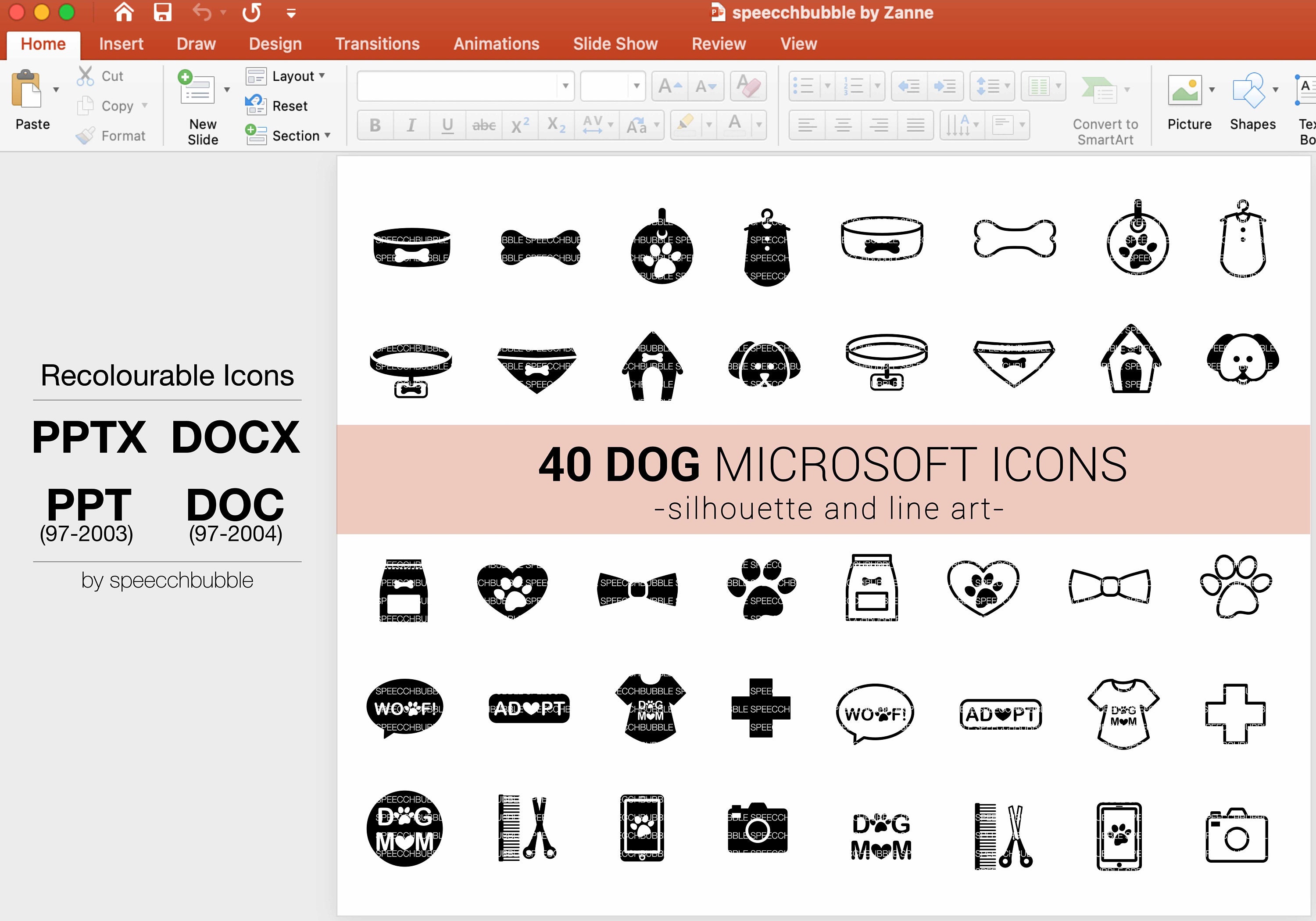 Dog Microsoft Ppt Word Doc Icons Dog Ppt Clipart Dog Pptx - Etsy