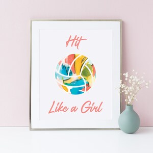 Volleyball Printable Poster, Volleyball Gift for Girl, Feminist Art ...