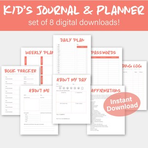 Printable Planner and Gratitude Journal, Book Tracker, Reading Log ...