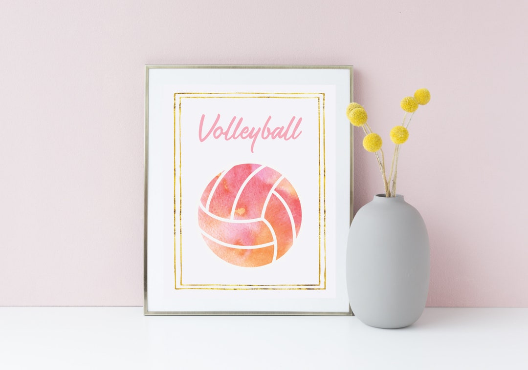 Girls Volleyball Decor / Printable Sports Art / Volleyball Decorations ...