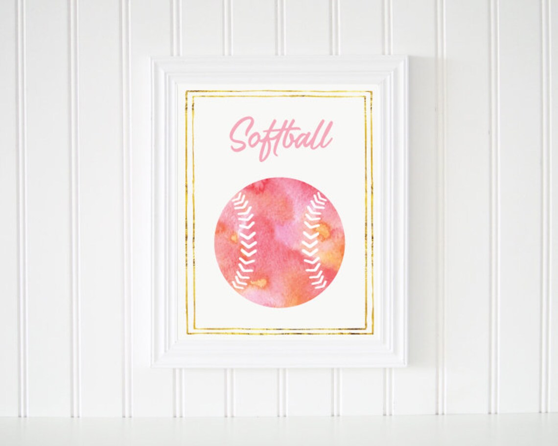 Girls Softball Decor / Printable Sports Art / Softball - Etsy