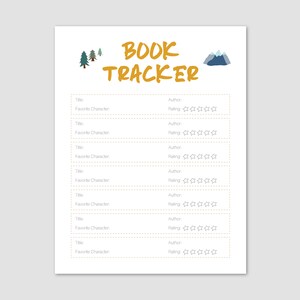 Camping Themed Kids Worksheet, Kids Reading Log, Book Tracker, Summer ...