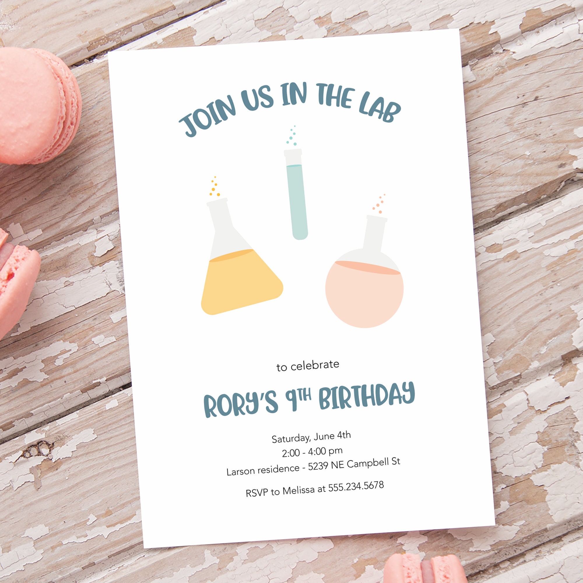 Science Birthday Party Invitations Chemistry Birthday | Etsy
