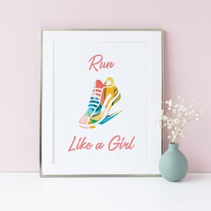 Running Art Print, Girls Track and Field Poster, Cross Country ...