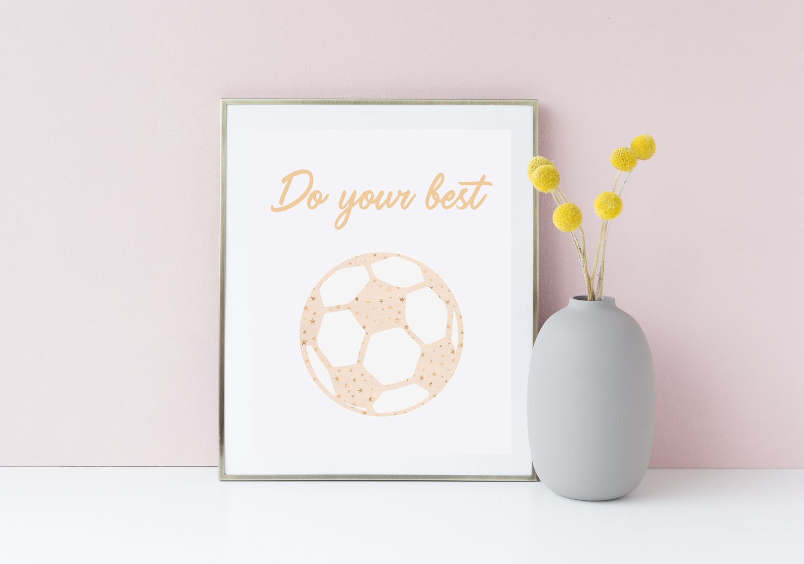 Girls Soccer Poster Printable / Blush Pink Gold Sports Nursery - Etsy