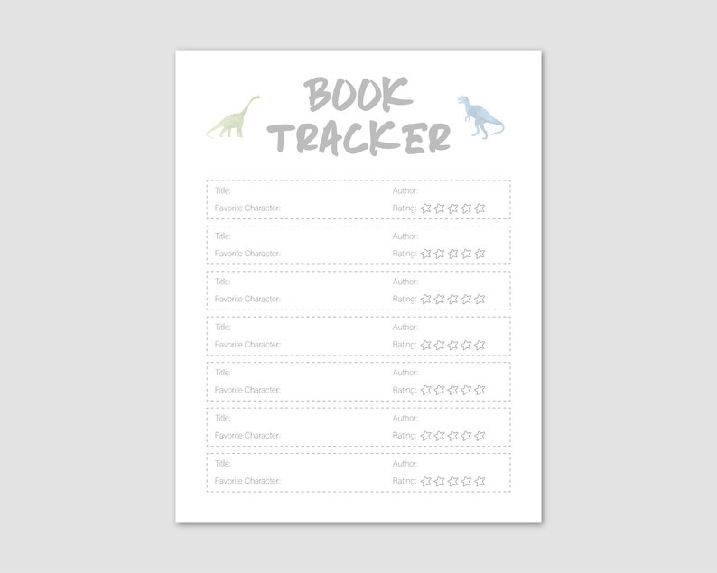 Summer Reading Log Dinosaur Homeschool Worksheet Printable - Etsy