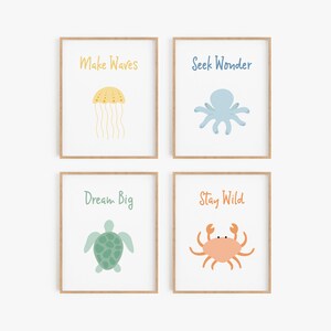 Ocean Theme Nursery Prints, Blue Green Yellow Orange, Under the Sea ...