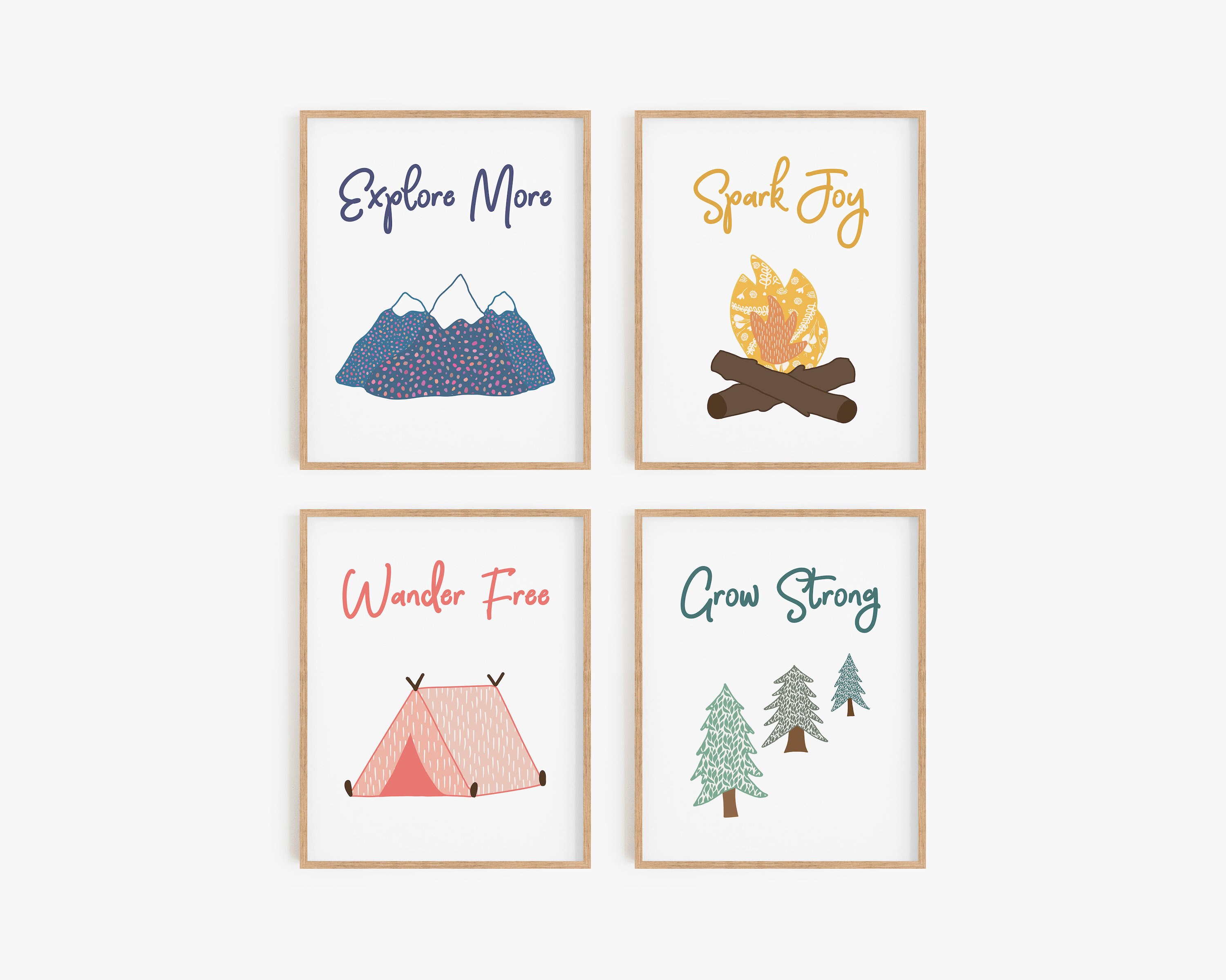 Kids Camping Themed Room Decor Playroom Gallery Wall Art - Etsy