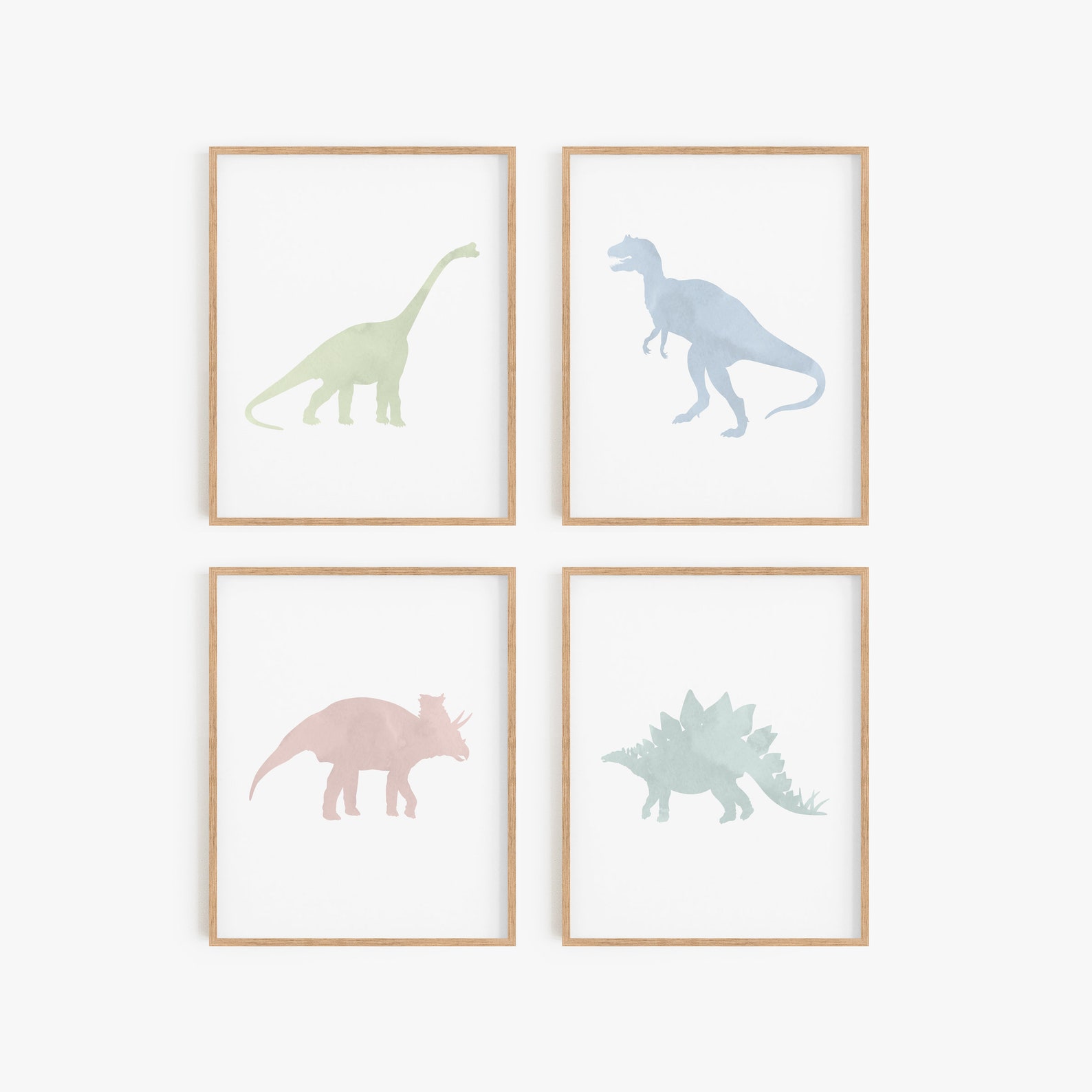 Dinosaur Theme Kids Room Wall Art Unisex Playroom Print Set - Etsy