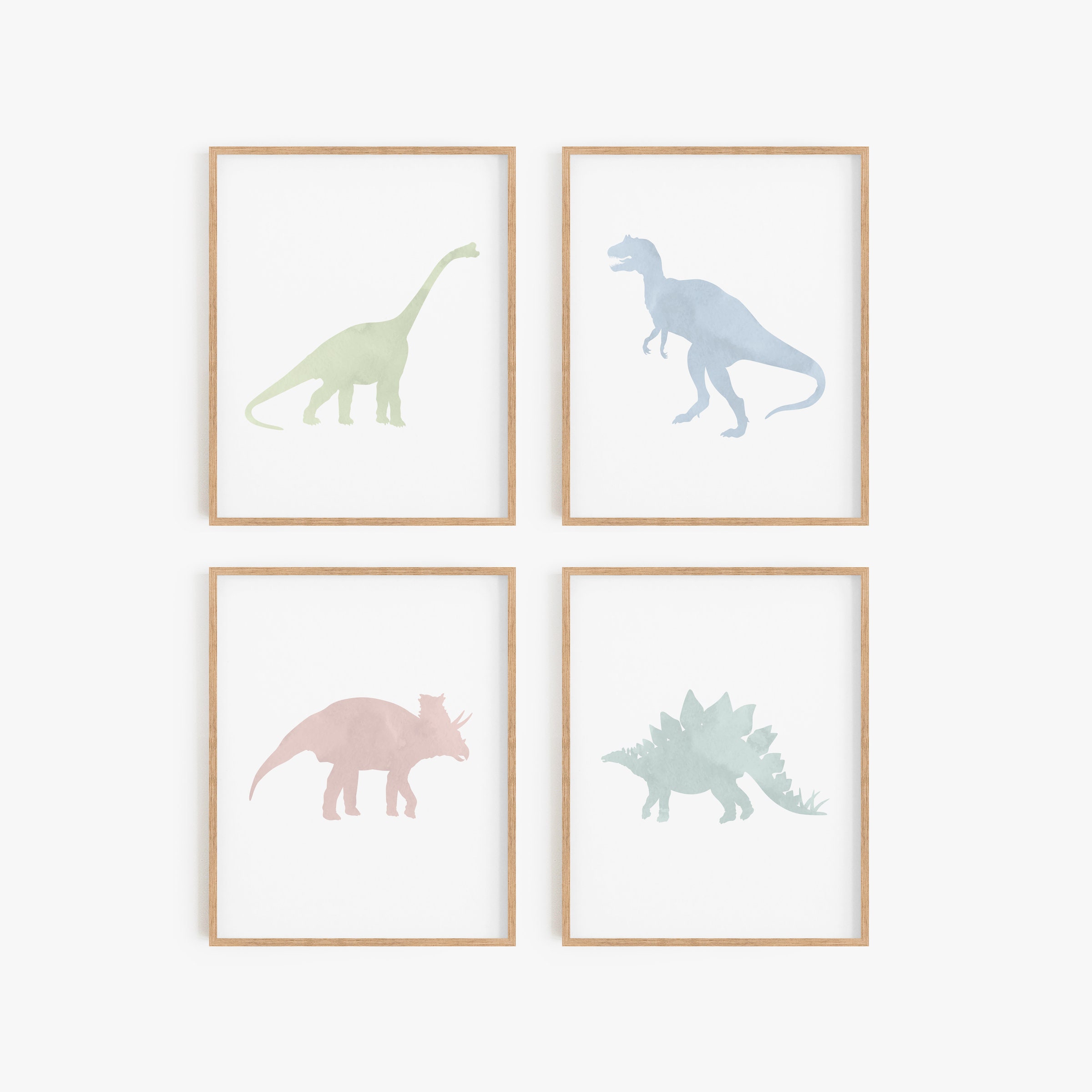 Dinosaur Theme Kids Room Wall Art Unisex Playroom Print Set - Etsy