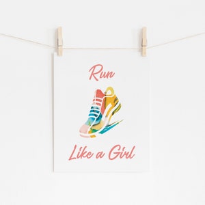 Running Art Print, Girls Track and Field Poster, Cross Country ...