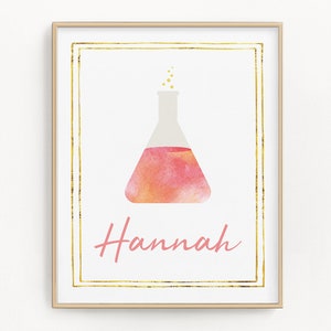 Personalized Science Wall Art Beaker Print, Graduation Gift for ...