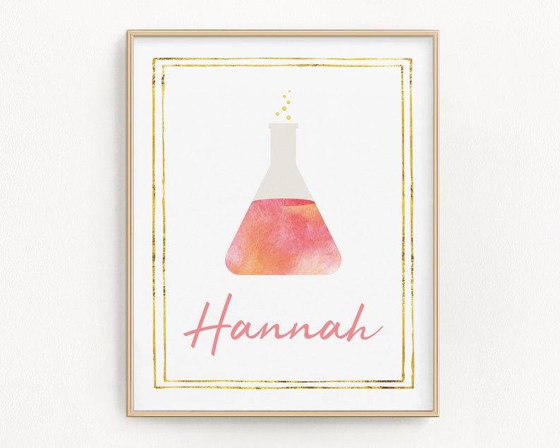 Personalized Science Wall Art Beaker Print Graduation Gift - Etsy