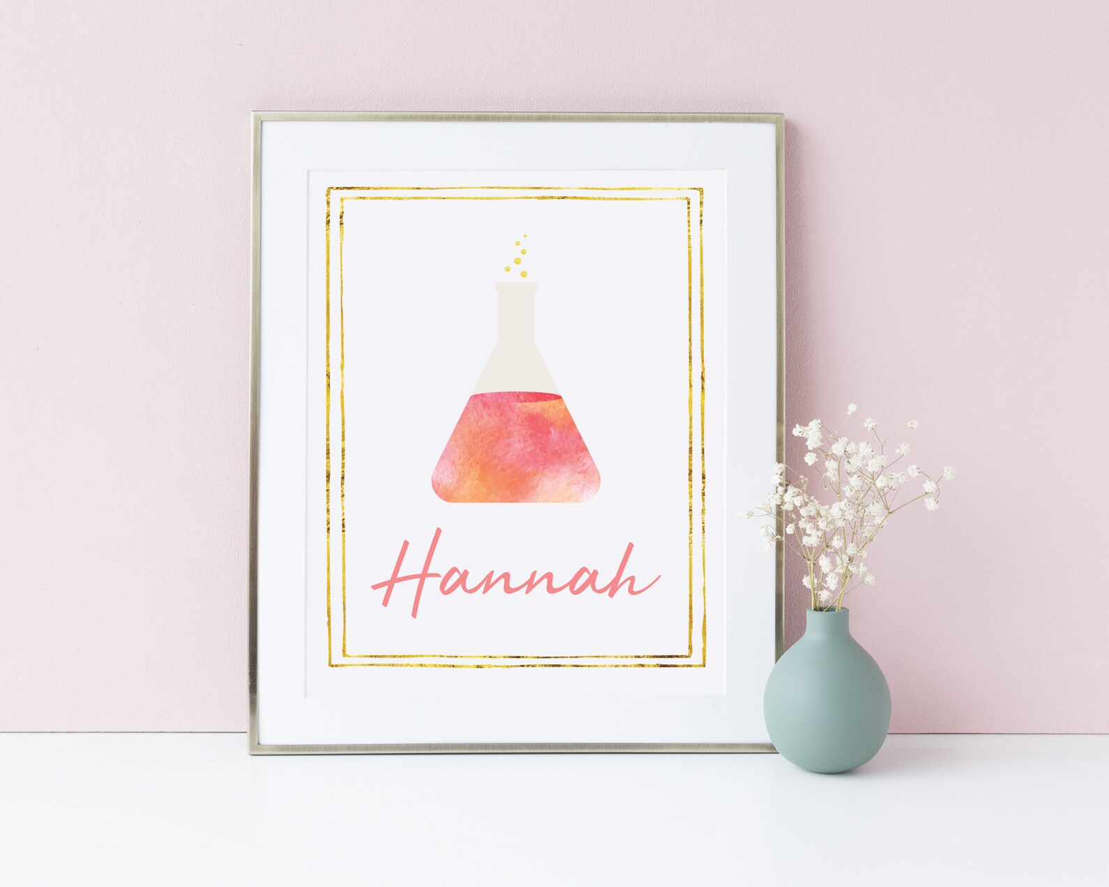 Personalized Science Wall Art Beaker Print Graduation Gift - Etsy