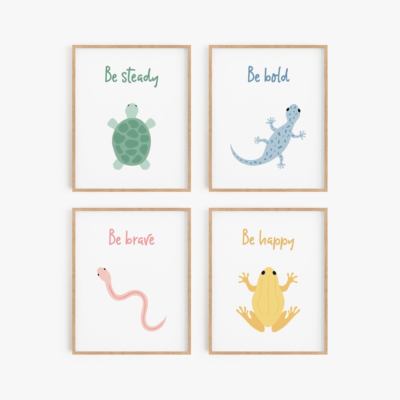 Cute Kids Room Decor Printable Reptile Art for Child Reptile - Etsy