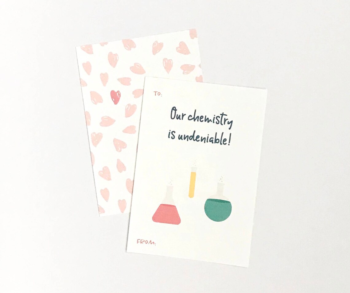 Science Valentine Card Printable Valentines Classroom - Etsy