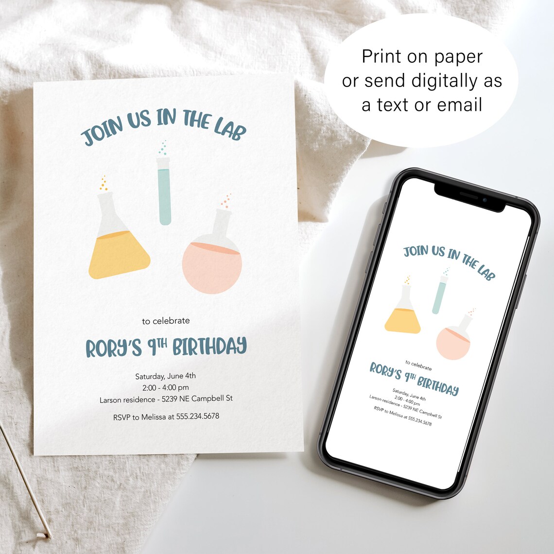 Science Birthday Party Invitations Chemistry Birthday | Etsy