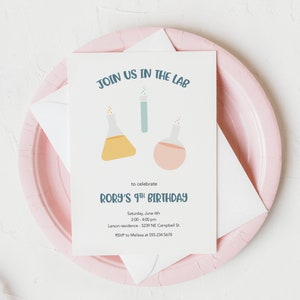 Science Birthday Party Invitations, Chemistry Birthday Invitation, Mad ...