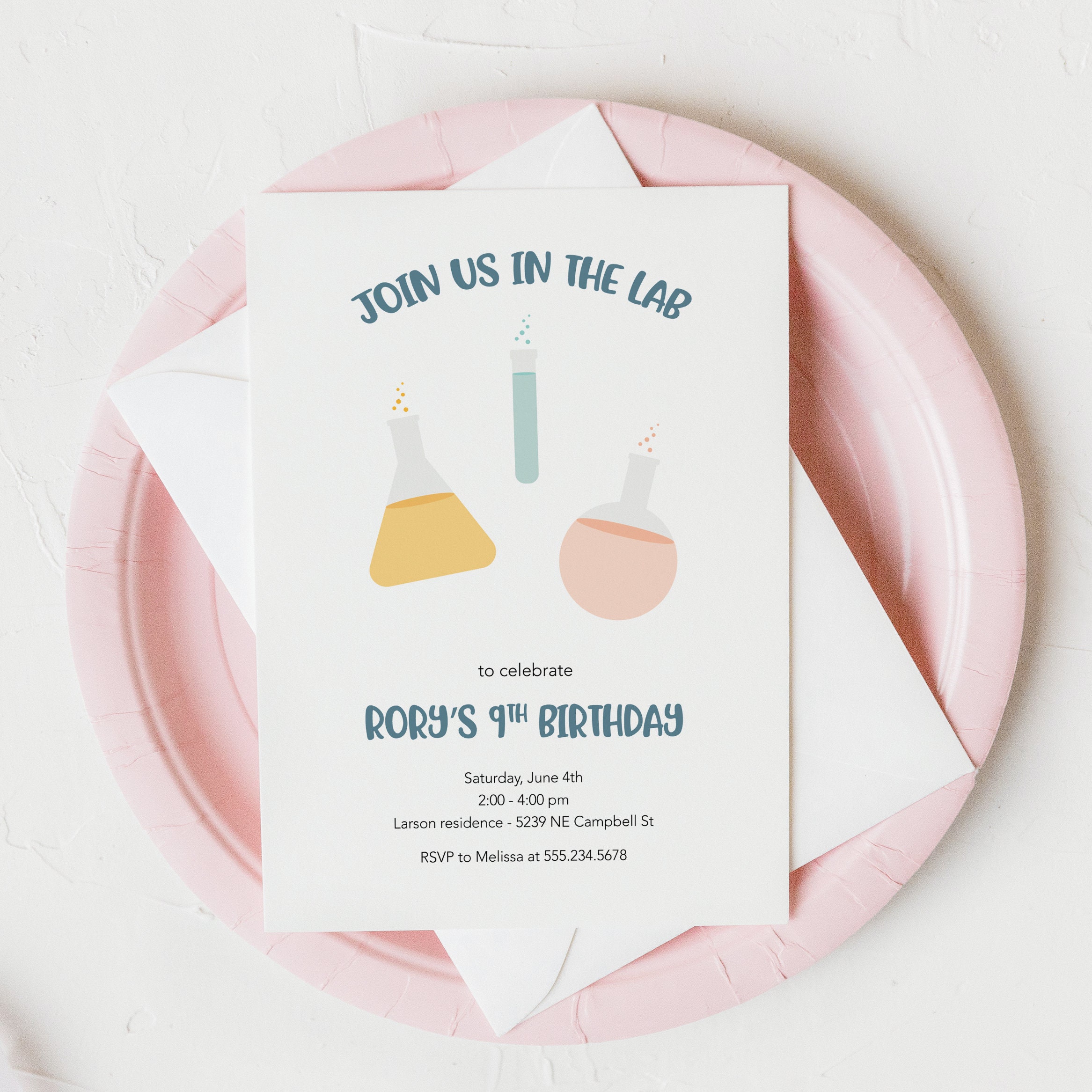 Science Birthday Party Invitations Chemistry Birthday | Etsy