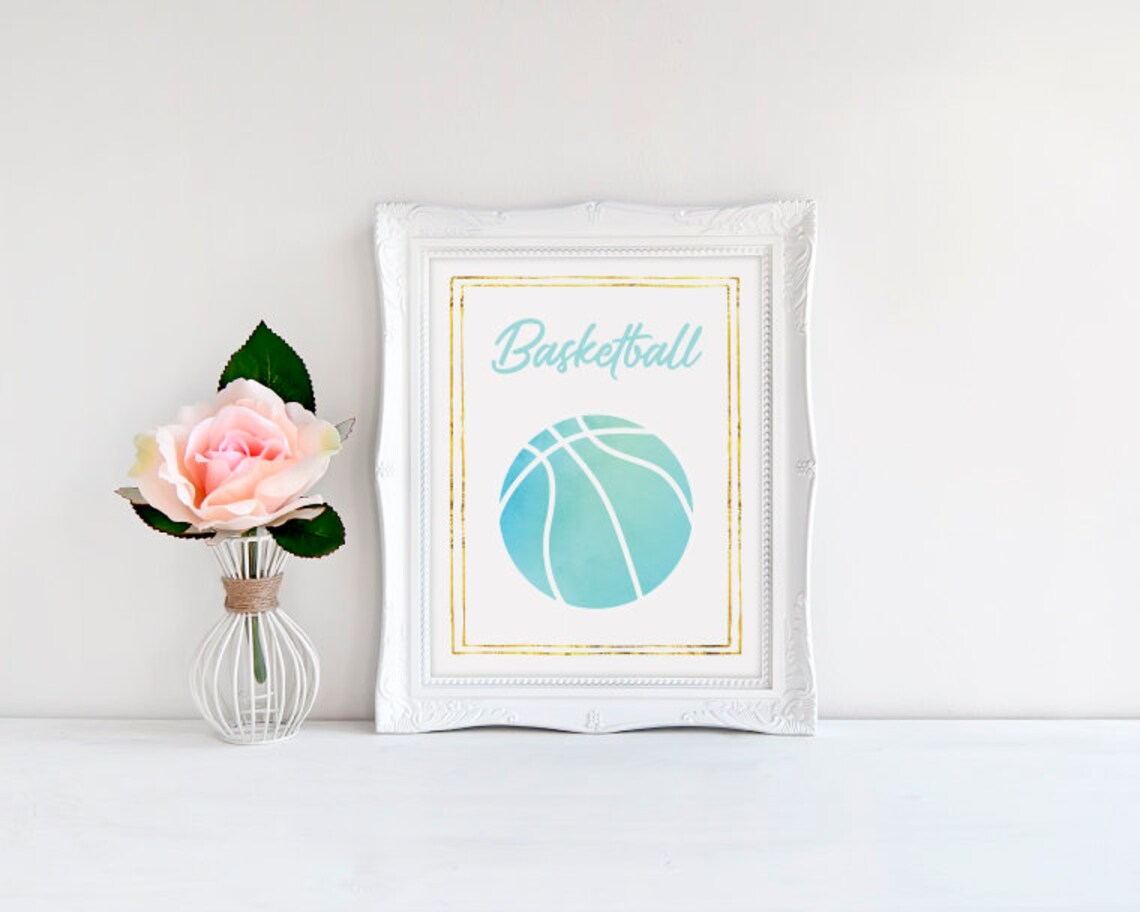 Printable Basketball Decor, Sports Artwork, Wall Art for Teen's Room ...