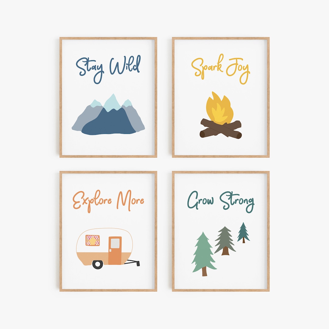 Camping Posters, Kids Room Decor, Camping Themed Nursery Printable Art ...