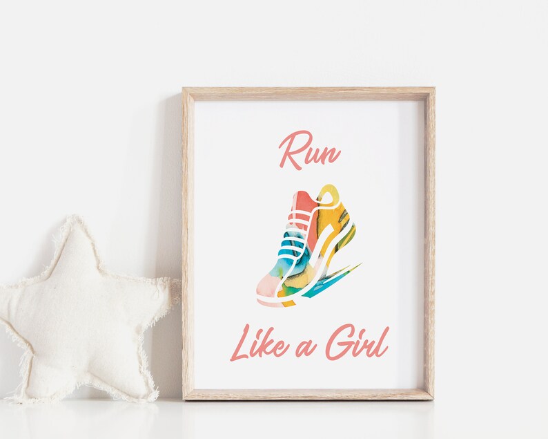 Running Art Print, Girls Track and Field Poster, Cross Country ...