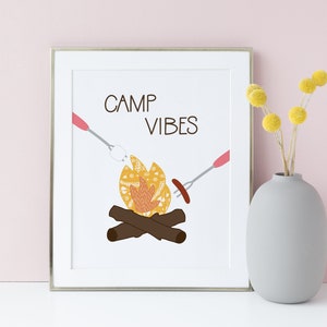 Camping Sign, Printable Camper Decor, Camping Playroom Decorations ...