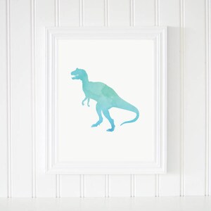 Dinosaur Printable / Kids Wall Art / Blue Watercolor Print / Nursery ...