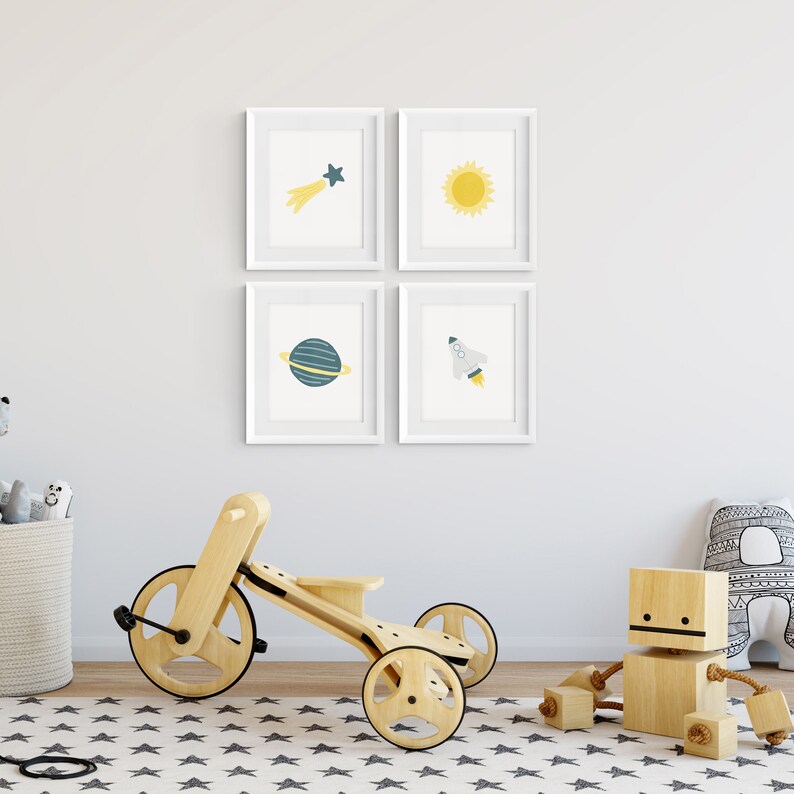 Outer Space Wall Art Kids Space Posters Nursery Decor Boy | Etsy