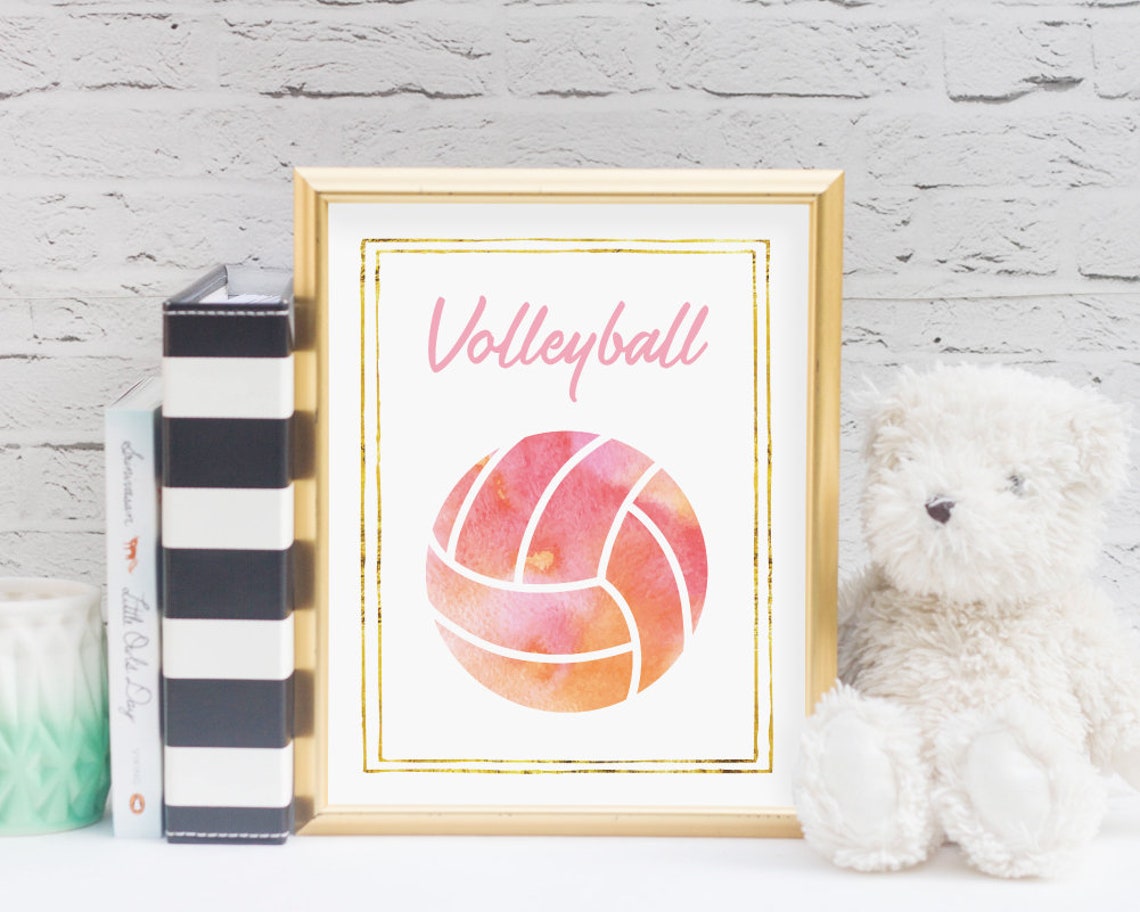 Girls Volleyball Decor / Printable Sports Art / Volleyball Decorations ...