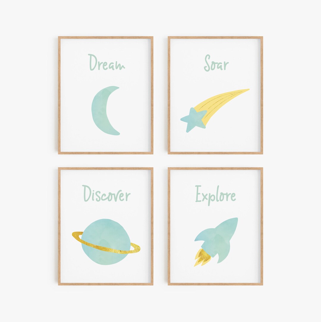 Space Theme Decor, Positive Art for Kids, Inspirational Saying ...