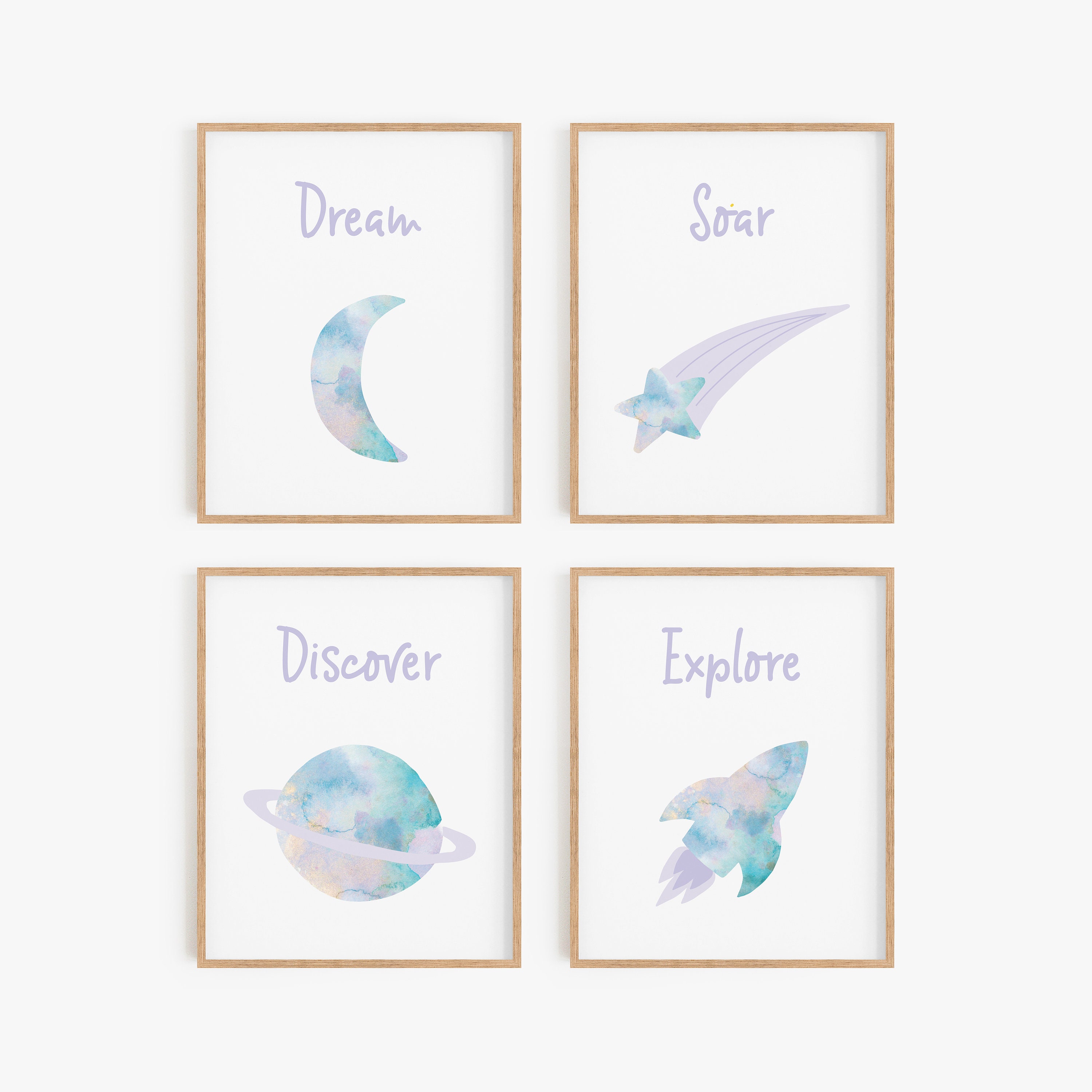 Space Art Kids Room Decor Outer Space Nursery Little Girl - Etsy