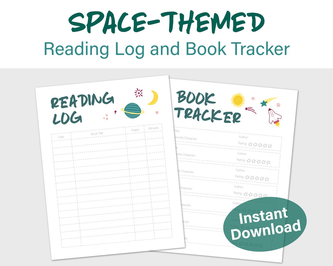 Outer Space School Worksheet, Children's Book Log, Kids Book Tracker ...