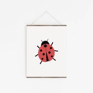 Ladybug Wall Art, Cute Bug Nursery Decor, Printable Art Instant ...