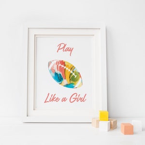 Girls Football Decor / Printable Sports Party Decorations / Girl Sports ...