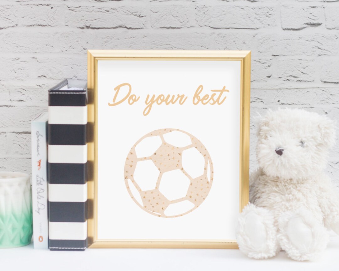 Girls Soccer Poster Printable / Blush Pink Gold Sports Nursery Decor ...