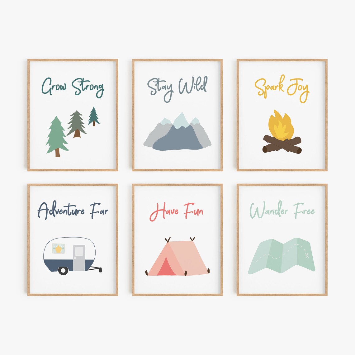 Camping Themed Nursery Gallery Wall Set Camping Kids Wall | Etsy