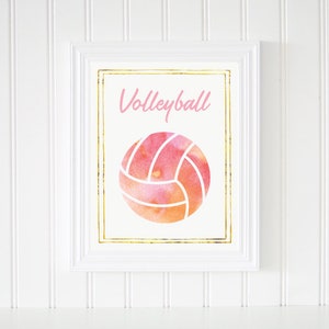 Girls Volleyball Decor / Printable Sports Art / Volleyball Decorations ...